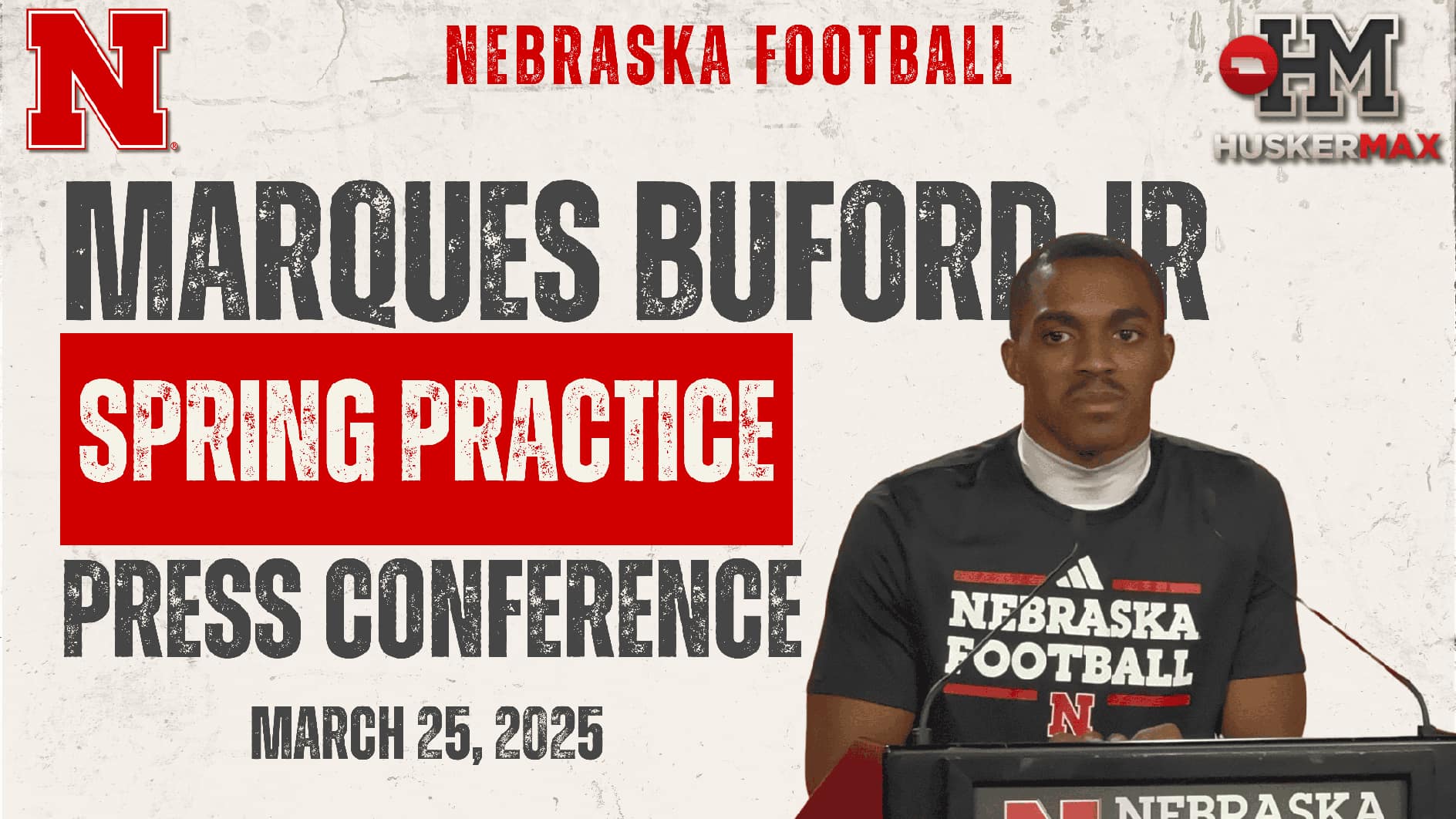 Nebraska Football Defensive Back Marques Buford Jr - Spring Practice ...