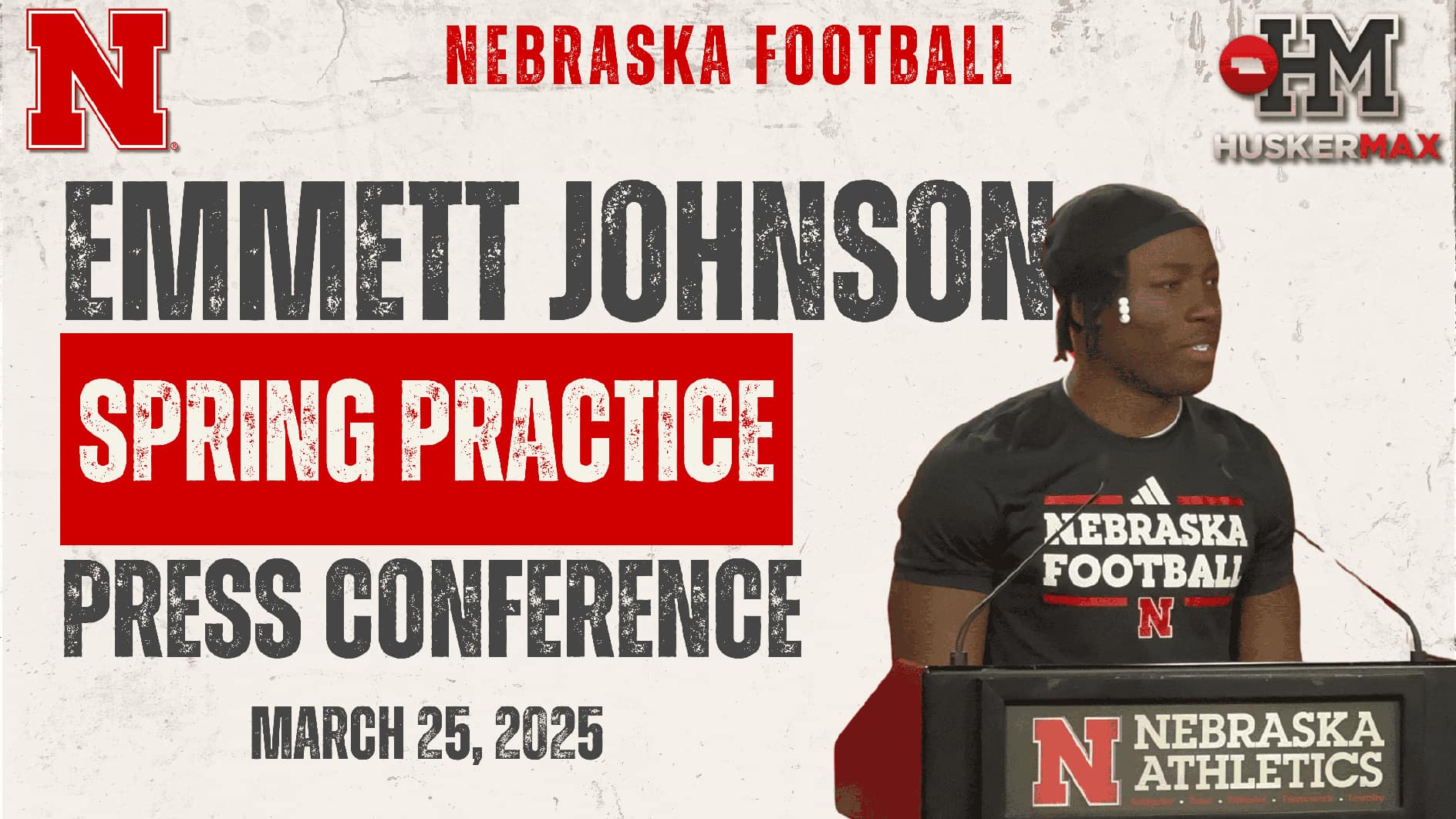 Nebraska Football Running Back Emmett Johnson - Spring Practice March ...