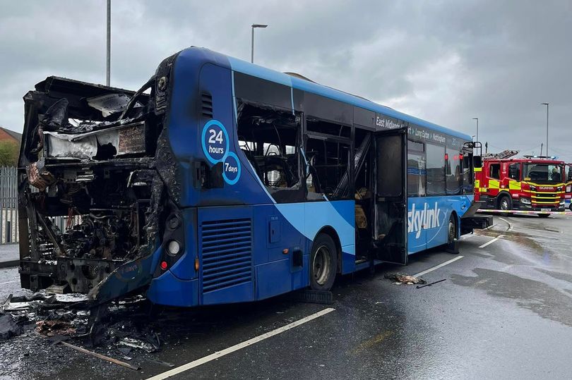 Dramatic images reveal scale of Leicestershire bus fire as passengers ...