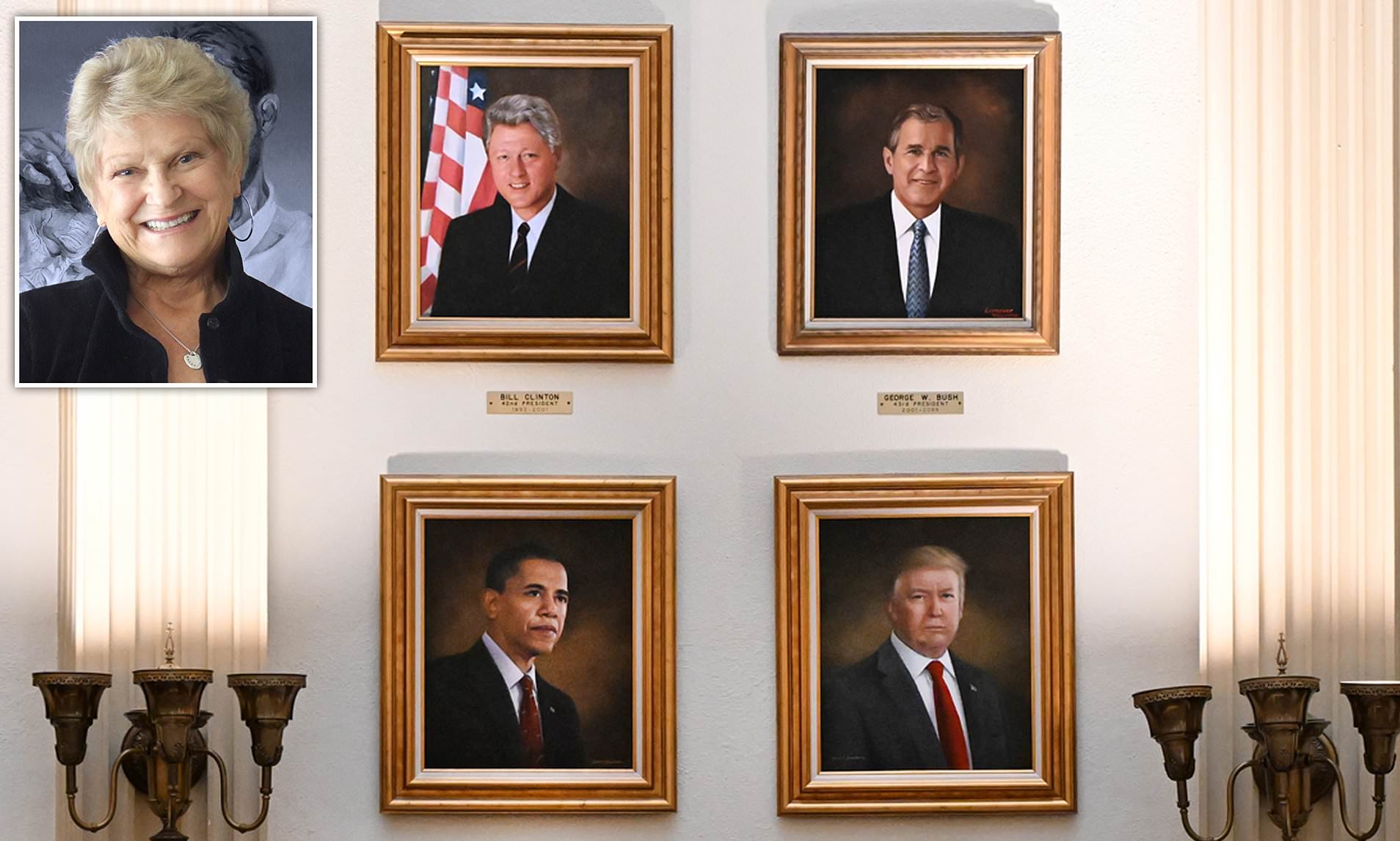 The other presidential portraits reveal how artist 'distorted' Trump