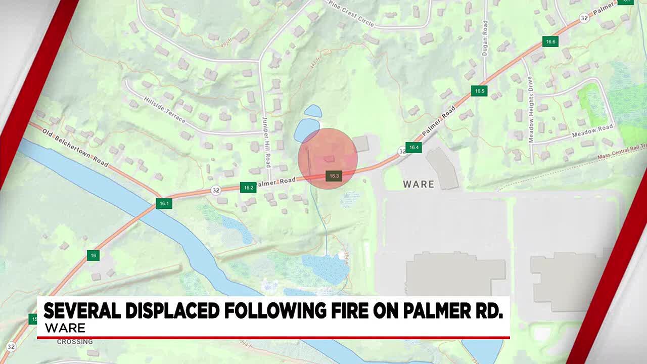 Ware house fire displaces several residents