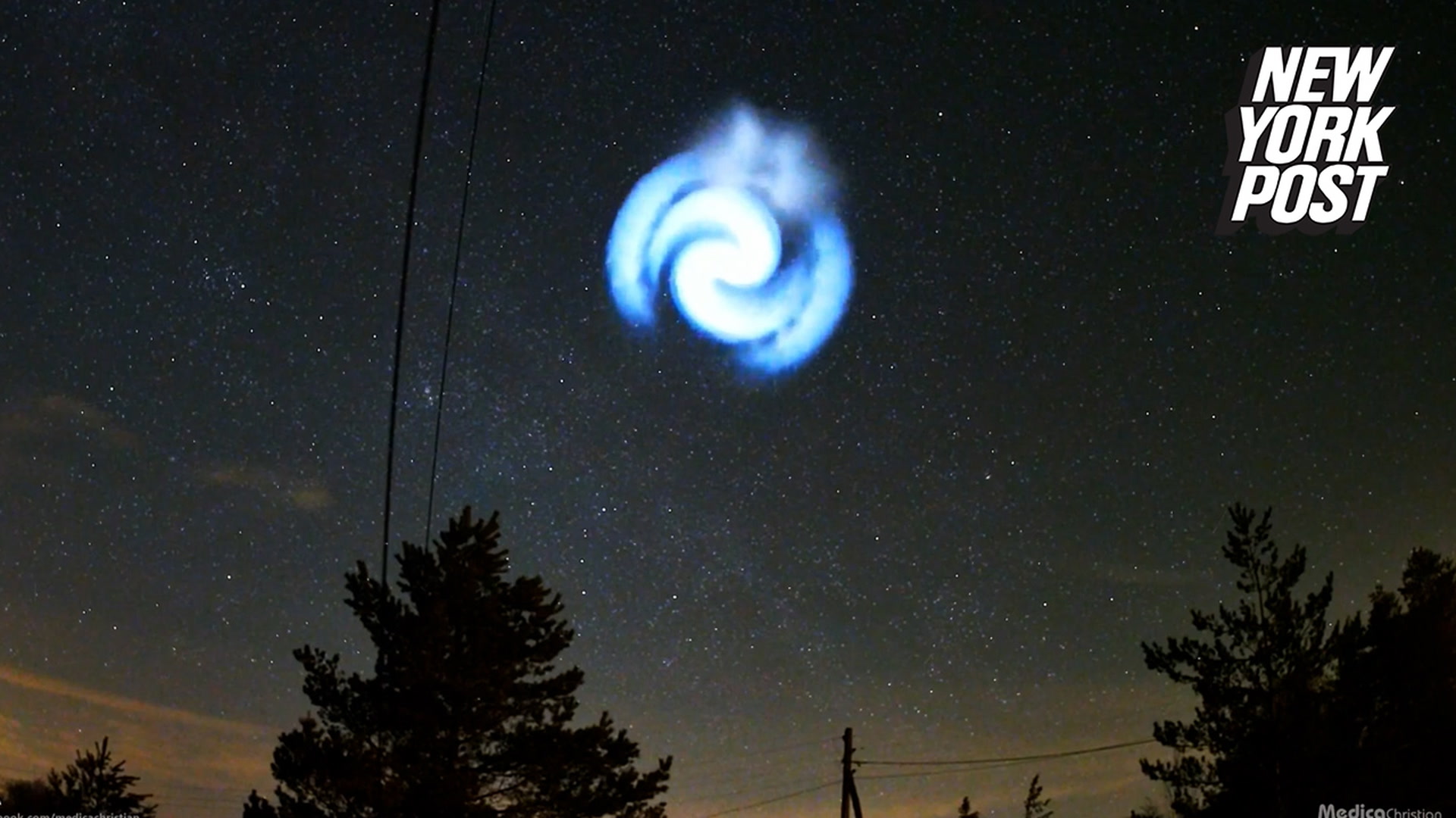 Mysterious blue spiral spotted across Europe caused by SpaceX rocket launch
