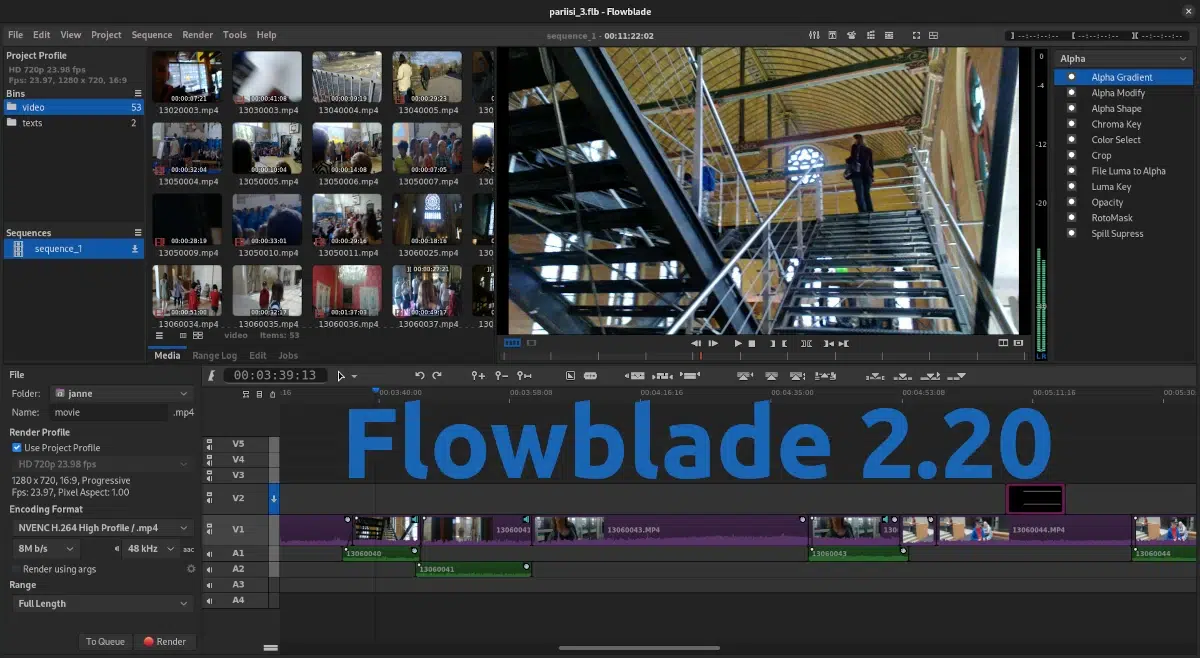 Flowblade 2.20 migra definitivamente a SDL2 y añade otras mejoras