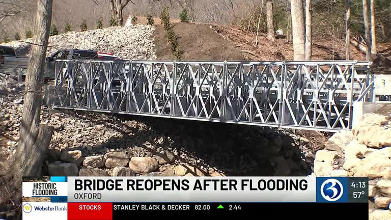 Oxford bridge reopens after historic flooding