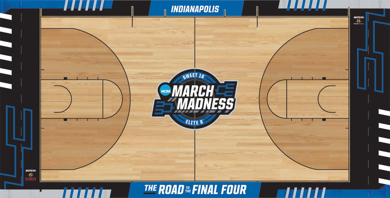 First look at March Madness court inside Lucas Oil Stadium