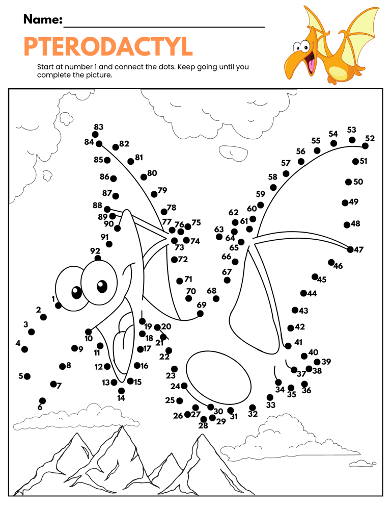 10 Printable Dinosaur Connect The Dots Puzzles