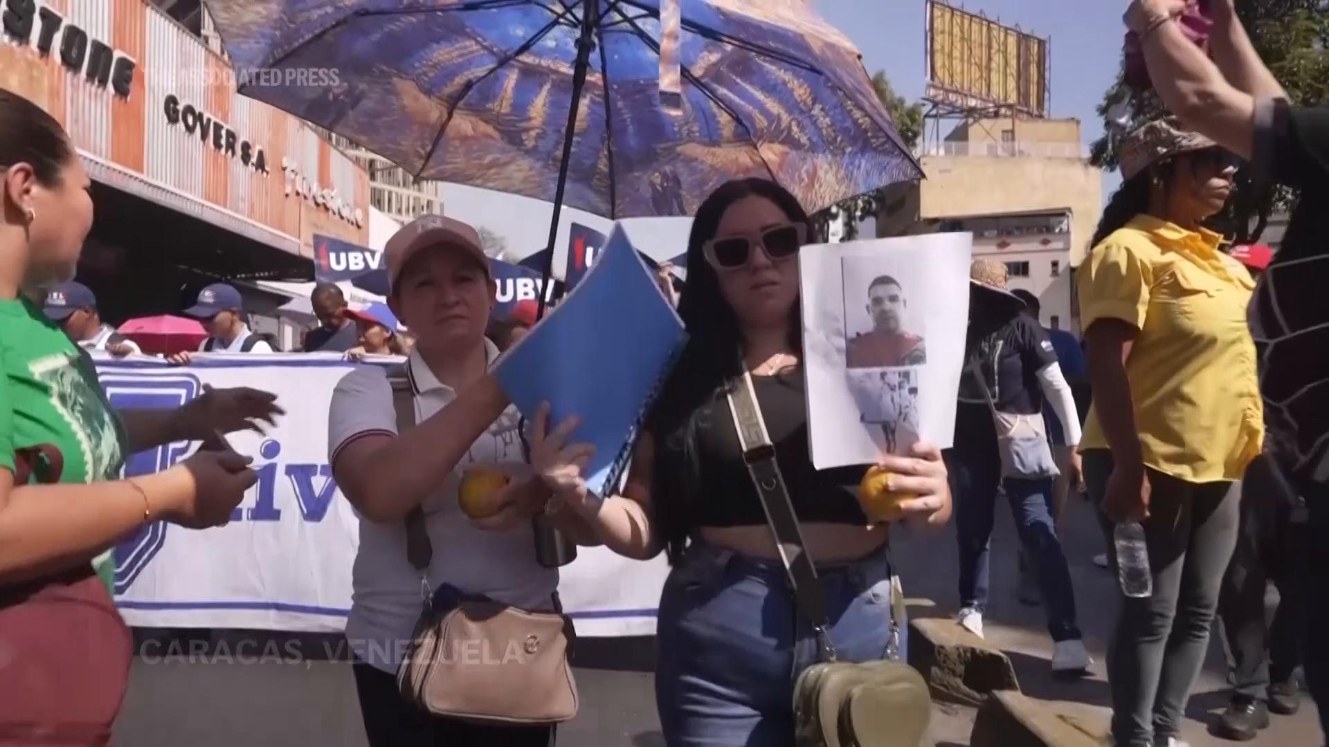 Relatives of deported Venezuelans imprisoned in El Salvador march in ...