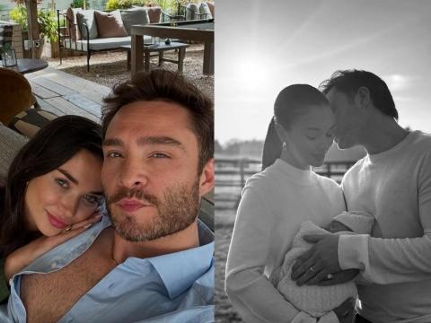 Ed Westwick and wife Amy Jackson celebrate the birth of their first child