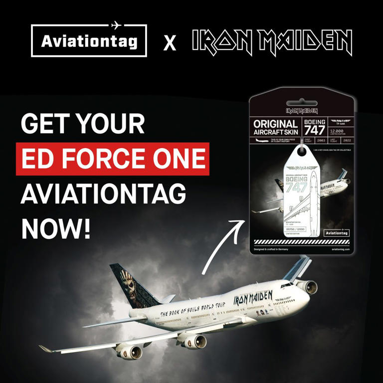 Ed Force One Lives On: Iron Maiden's Boeing 747 Reborn as Collectible Tags