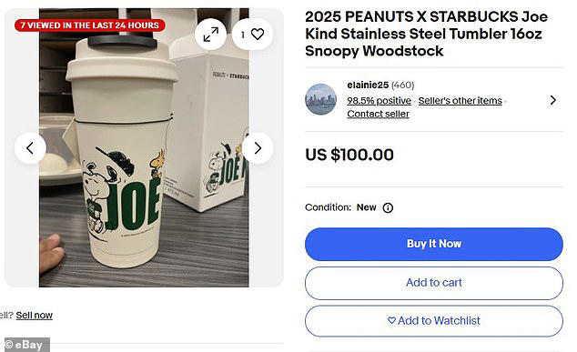 Starbucks reveals new Snoopy cups reselling for over $100 online