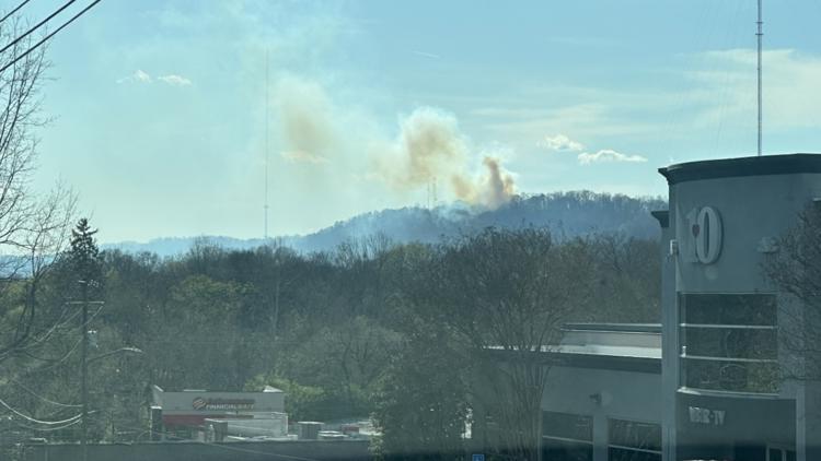 Fire sends plume of smoke from Sharp's Ridge area, near Fountain City