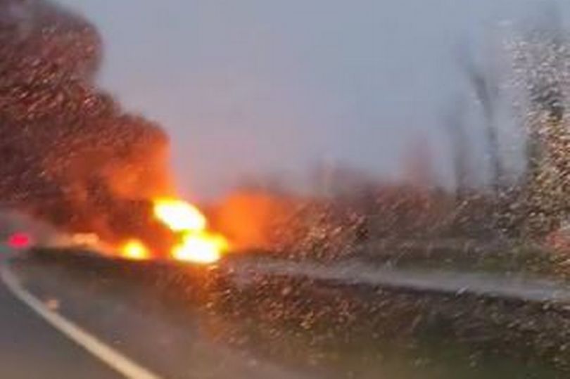 A30 diversions as huge lorry fire breaks out and closes key road