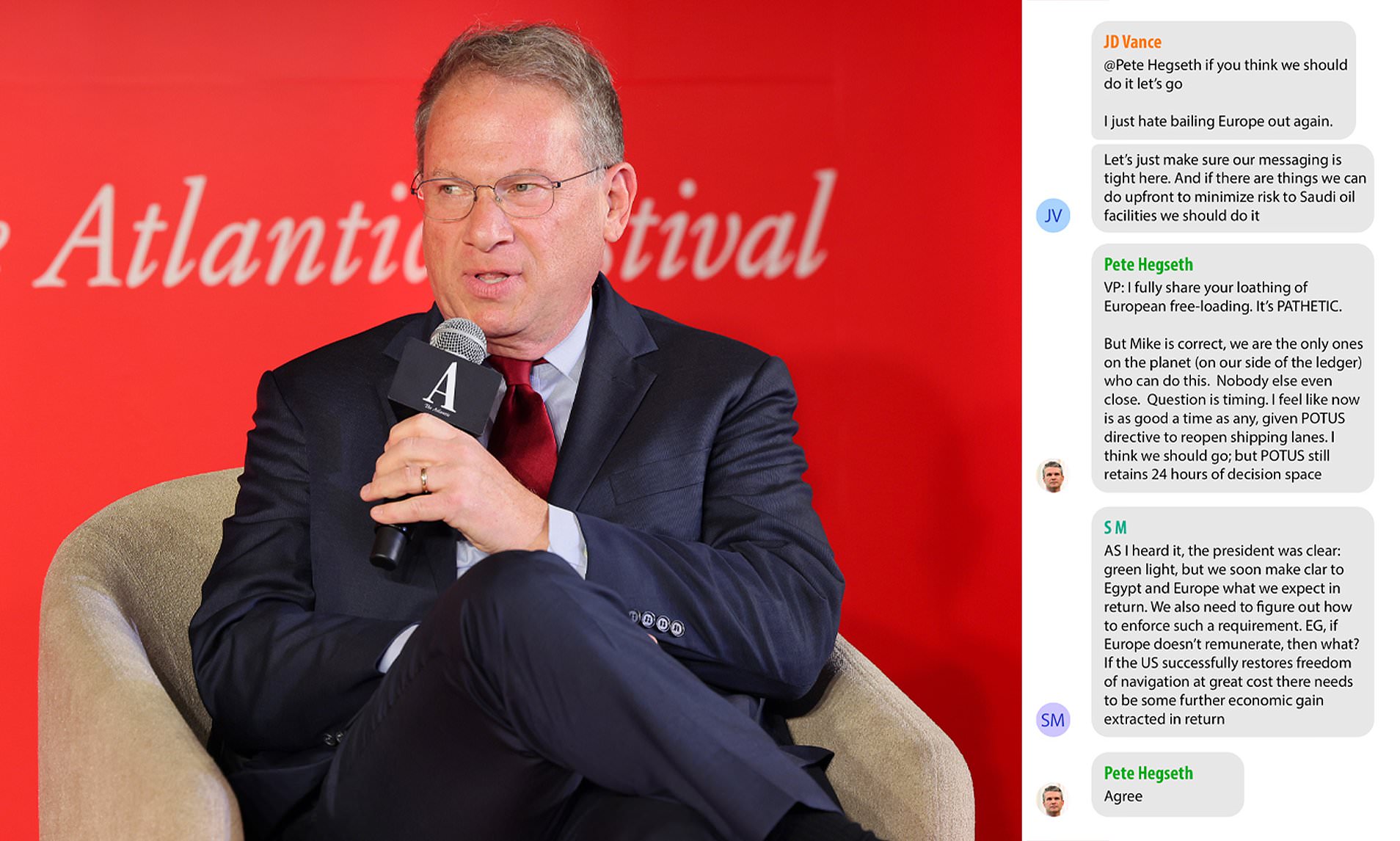 Atlantic editor's coy response about 'war plans' group text