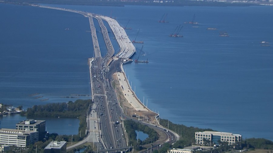 Howard Frankland bridge expansion officially opens to drivers