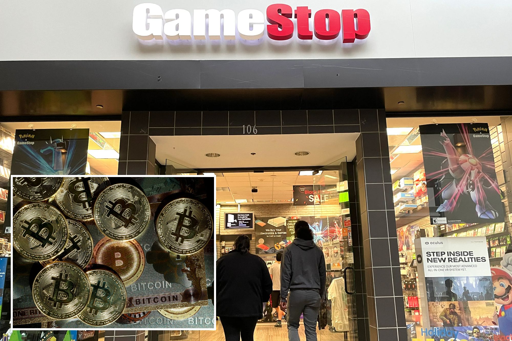 GameStop shares surge after firm pledges to buy bitcoin, close physical ...
