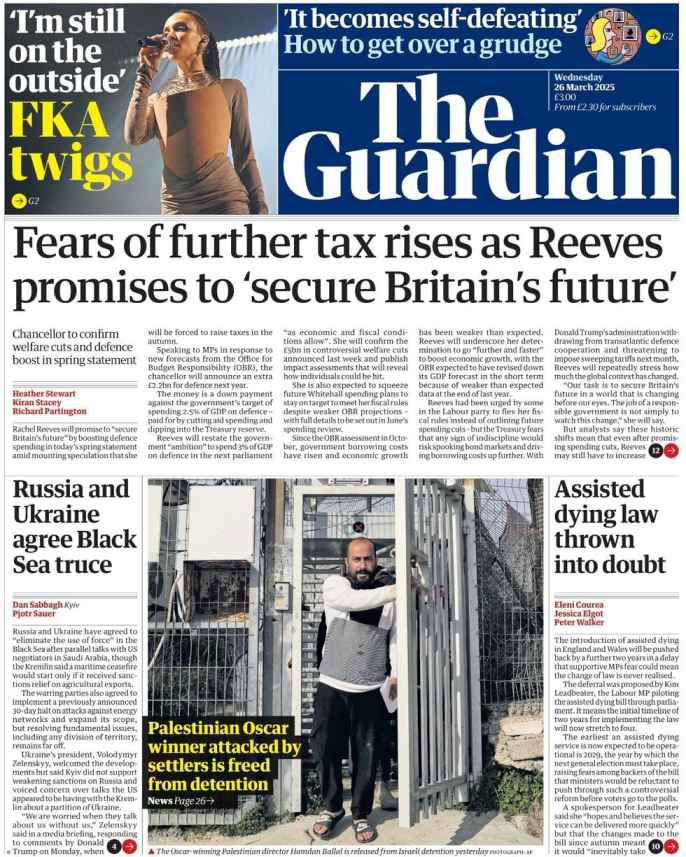 Newspaper headlines from around the world – Wednesday, 26 March 2025