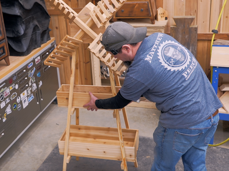 DIY Wooden Windmill Planter