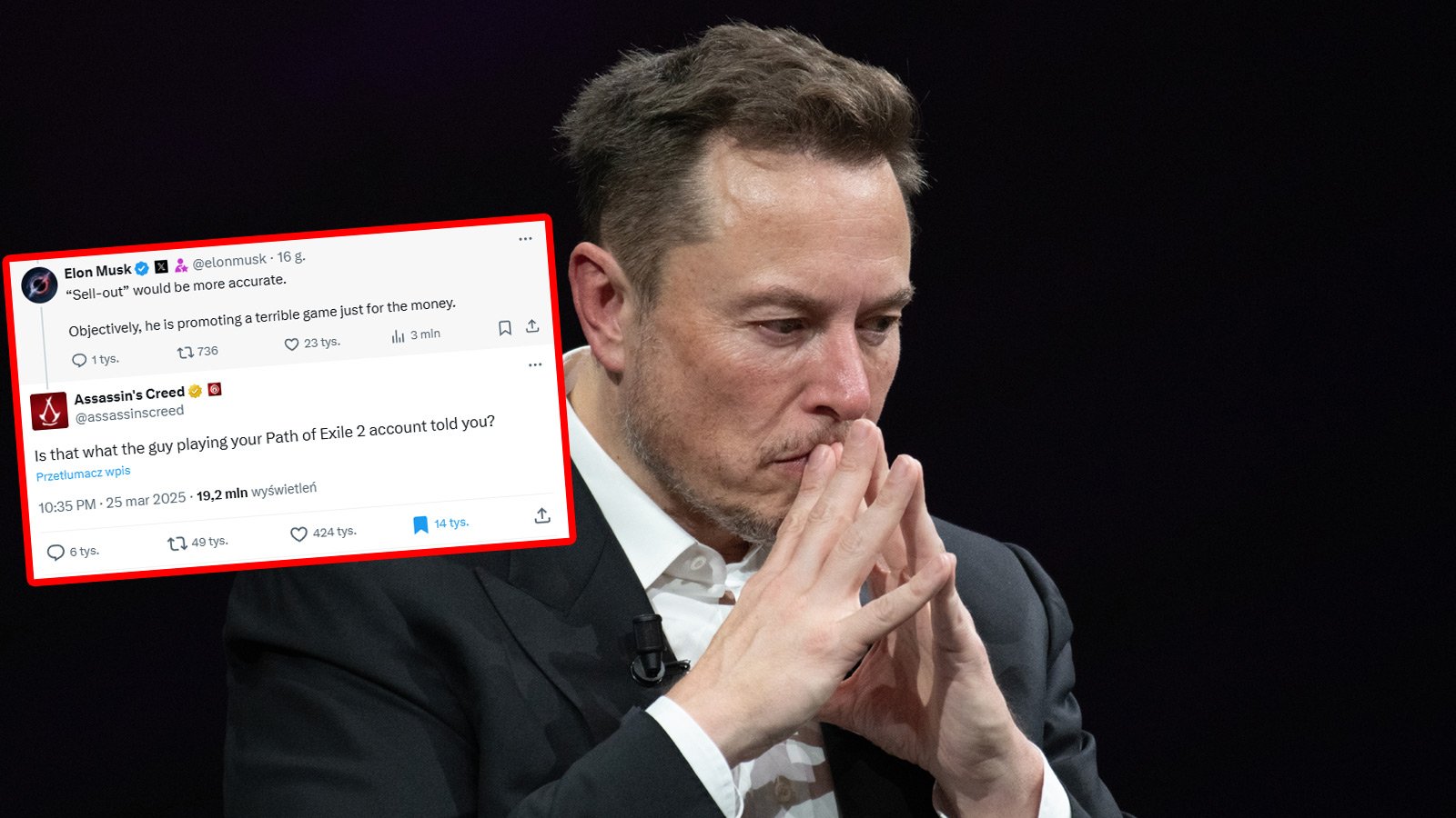 Elon Musk ośmieszony przez Ubisoft. Cięta riposta podbija internet
