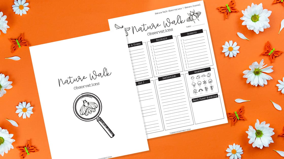 Free Printable Nature Walk Observations Page for Kids