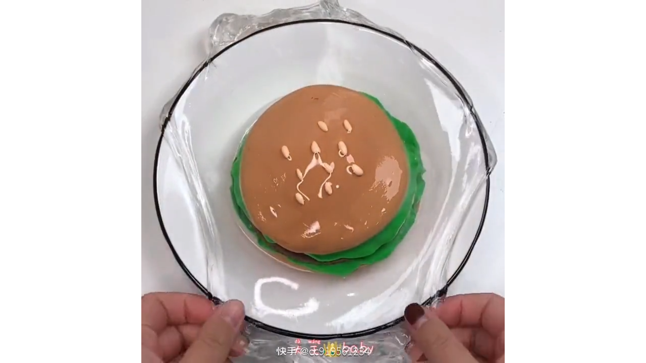 Satisfying Mixing And Squeezing Clear Slime With Burger Clay