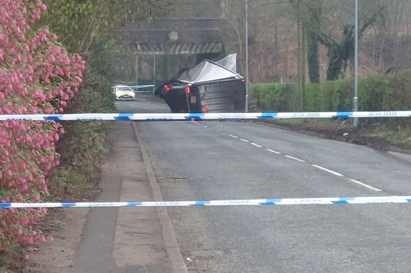 Road closed off for HOURS as lorry hits bridge and overturns