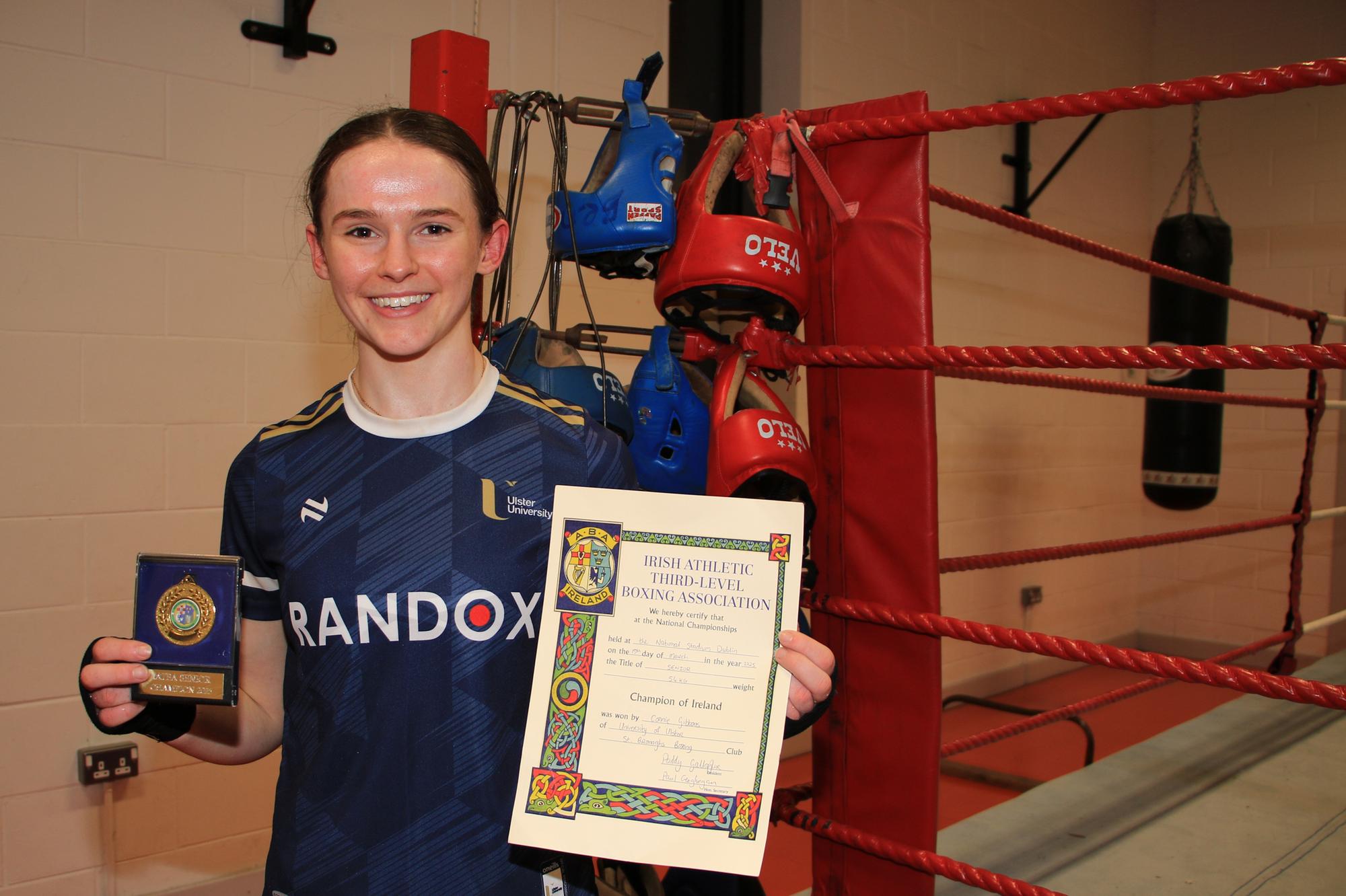 Rostrevor boxer Connie Gibbons wins the Irish title