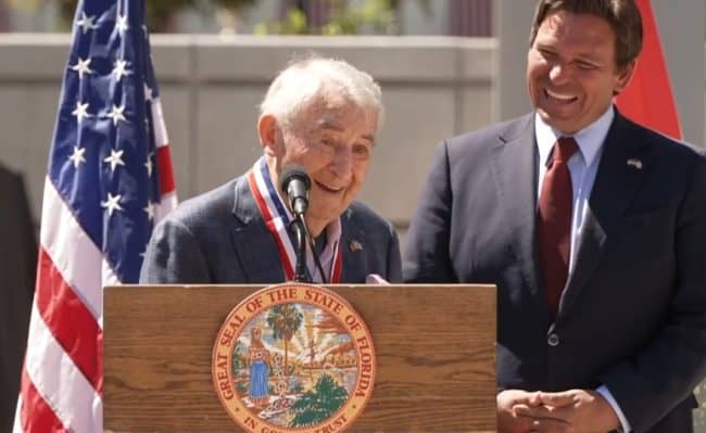 Florida Gov. DeSantis Unveils Holocaust Memorial, Honors Survivor David ...