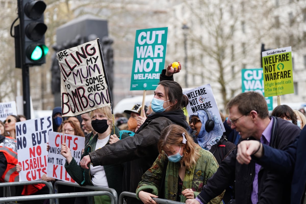 Protesters rail against Labour welfare cuts set to push 250,000 more ...