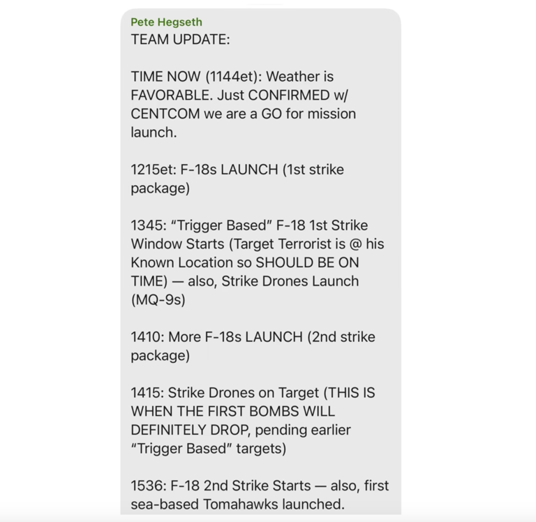 Entire Signal chat about Yemen attacks are published after Trump team ...