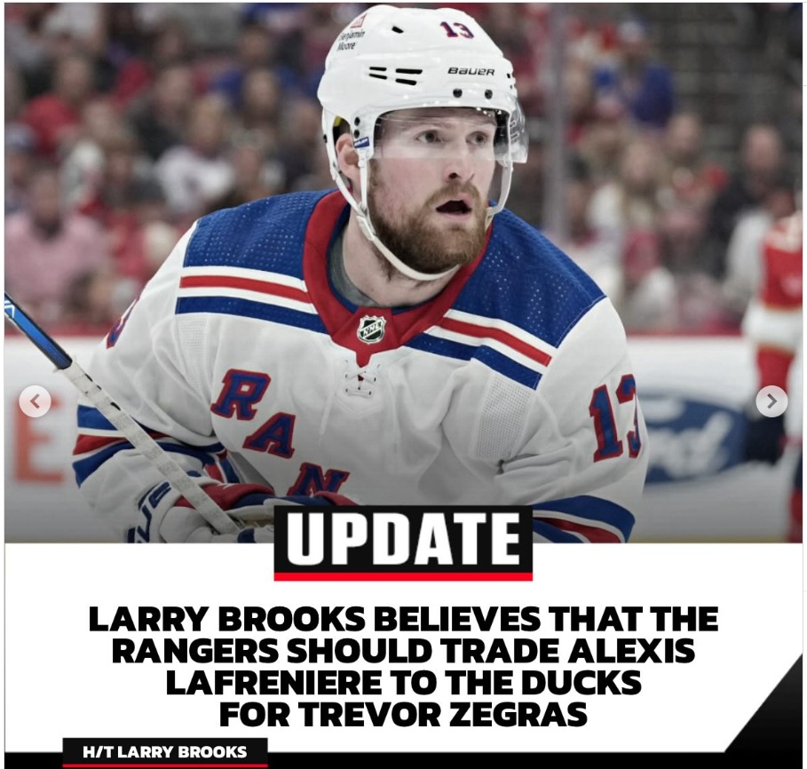 Alexis Lafrenière échangé contre Trevor Zegras? La proposition de Larry Brooks