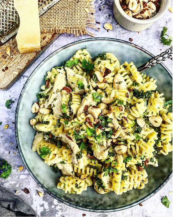 Use Up That Kale with This Creamy Chicken Pasta Topped with Toasted ...