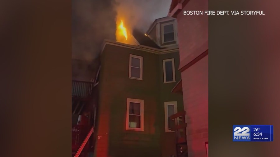 Dog dies, seven without a home after multi-family home fire in Boston