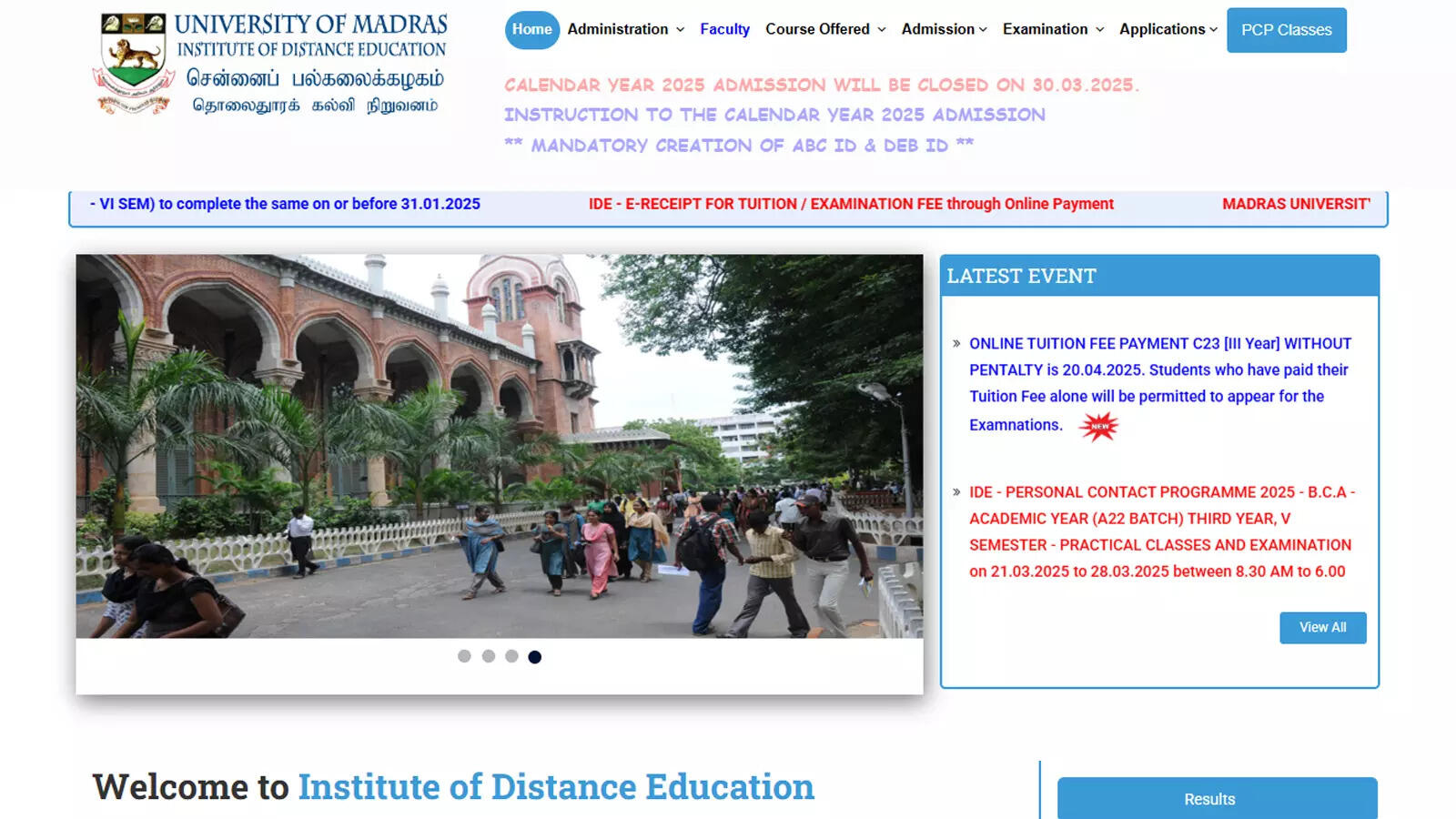 Madras University IDE results for June 2025 exams expected shortly ...