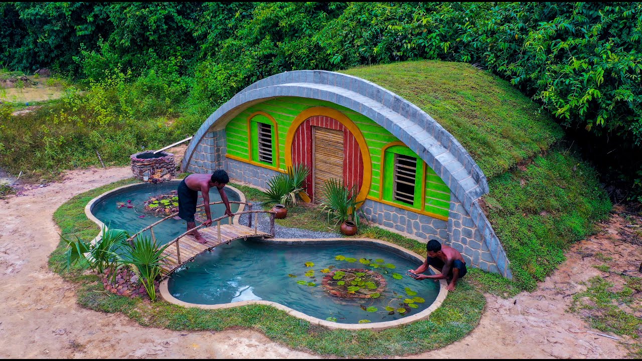 Building the ultimate hobbit house with a living room!