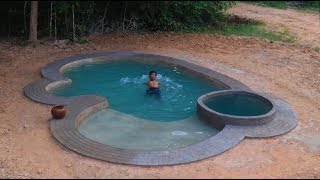 Building a Beautiful Natural Backyard Swimming Pool in the Jungle