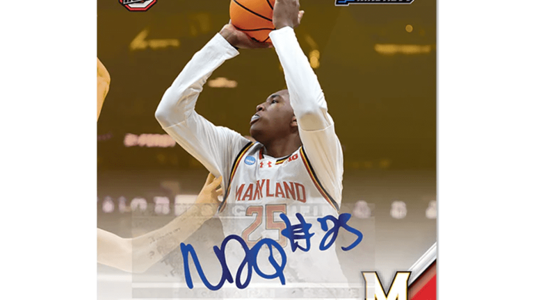 Derik Queen gets Bowman U Now Card for Buzzer Beater