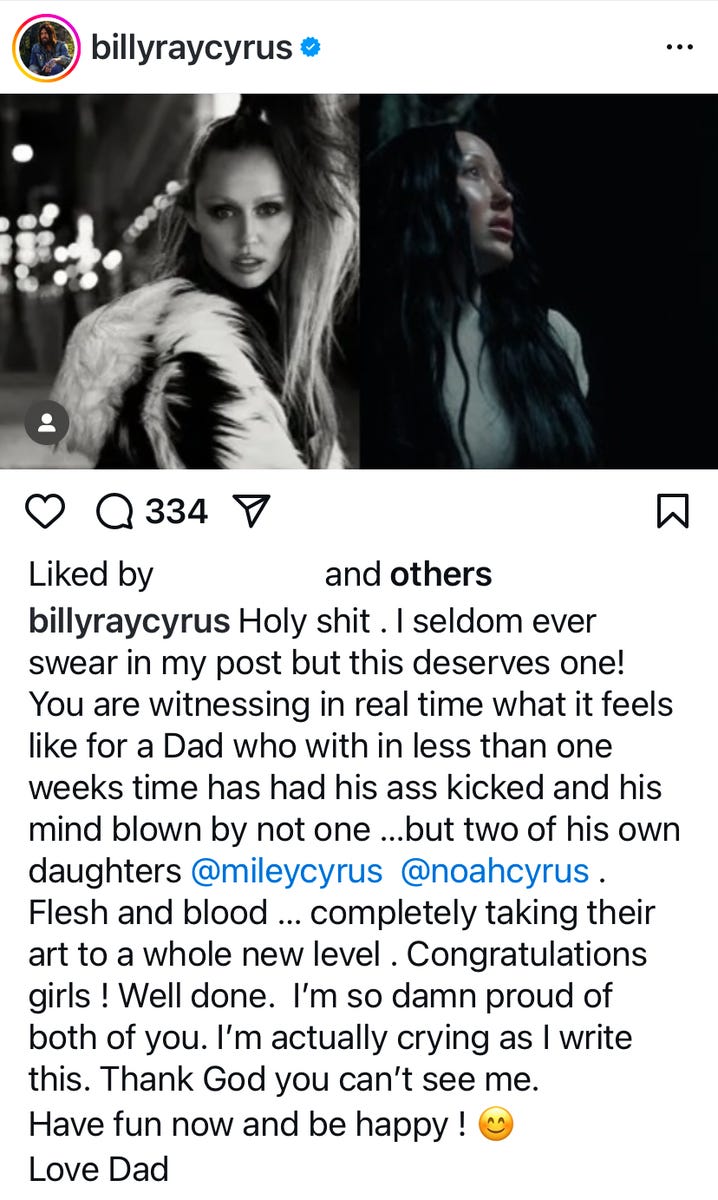 Miley Cyrus "Fuming" Over Billy Ray Cyrus' Instagram Post Amid Their Feud