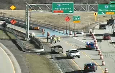 I-79N closed for oil spill in Monongalia County