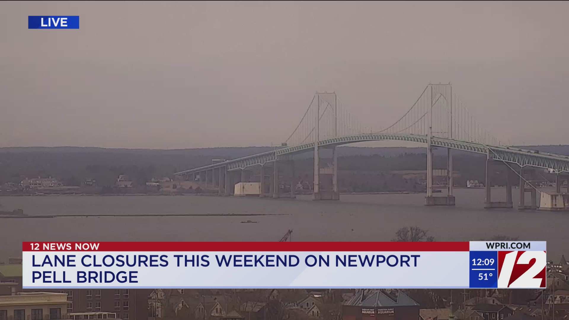Lane closures this weekend on Newport Pell Bridge