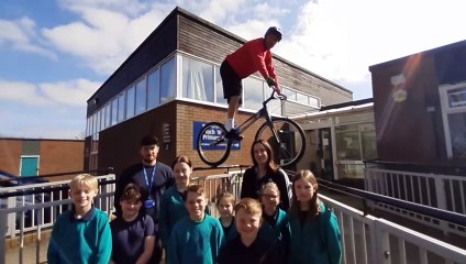 Mountain biker Danny Butler visits Much Wenlock.