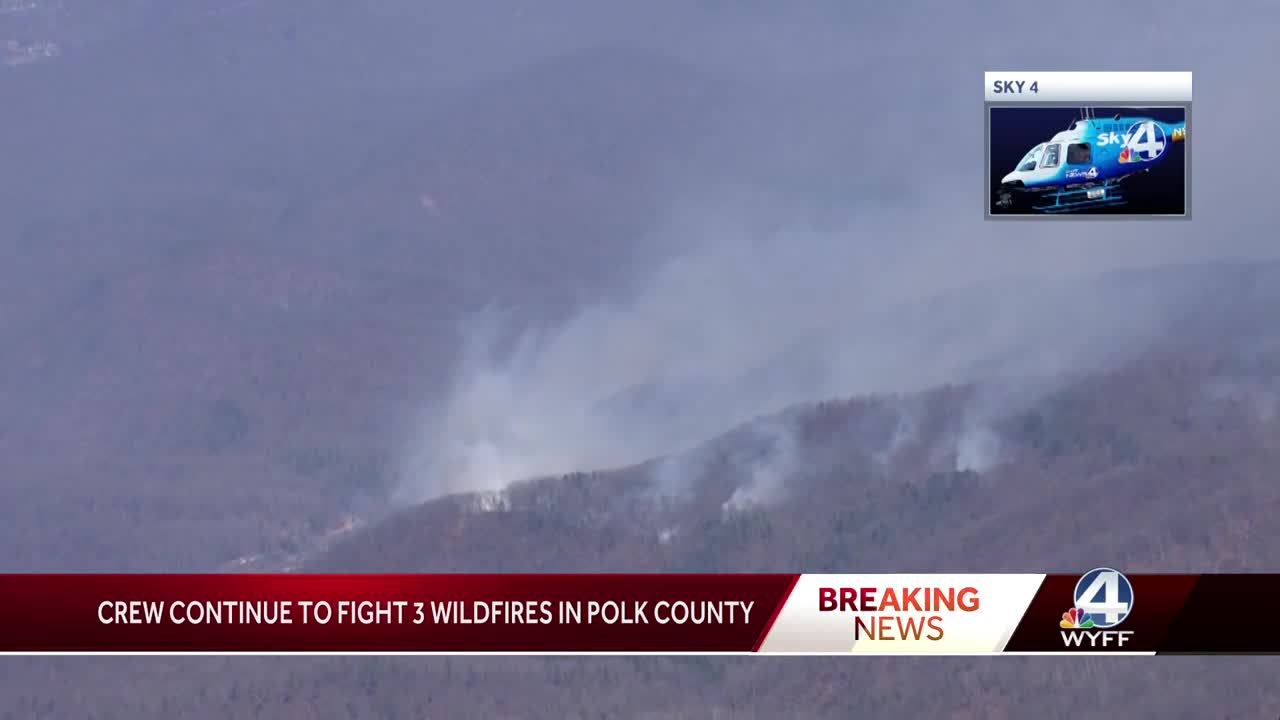 Wednesday noon update on Polk County fires in North Carolina