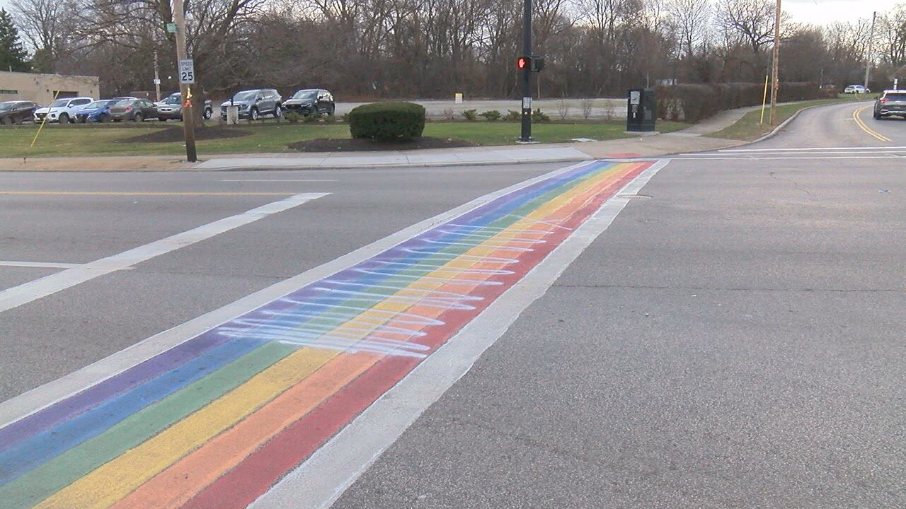 LGBTQ+ rainbow crosswalk in Cleveland Heights vandalized: ‘Enough is ...