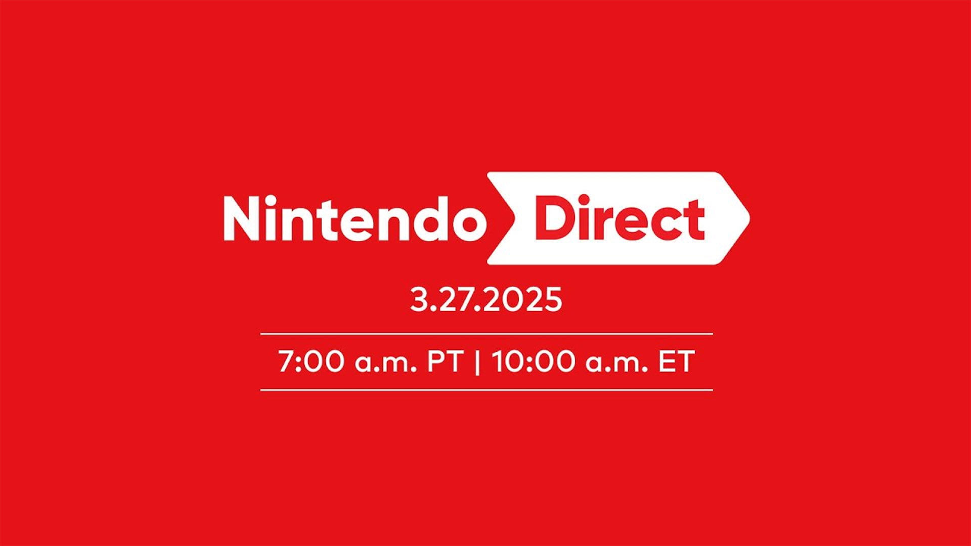 Nintendo Direct Confirmed for Tomorrow, March 27