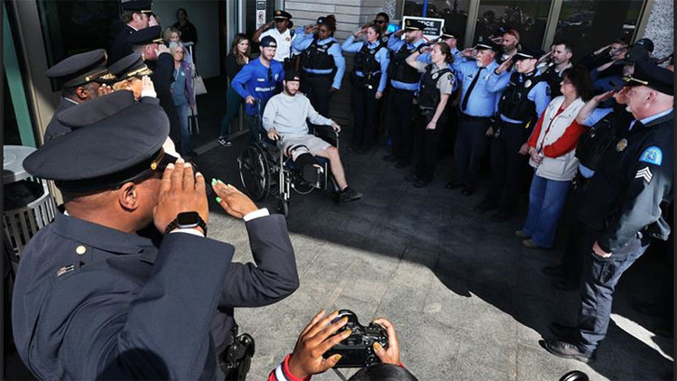 Officer Nathan Spiess leaves hospital after surviving critical injury ...