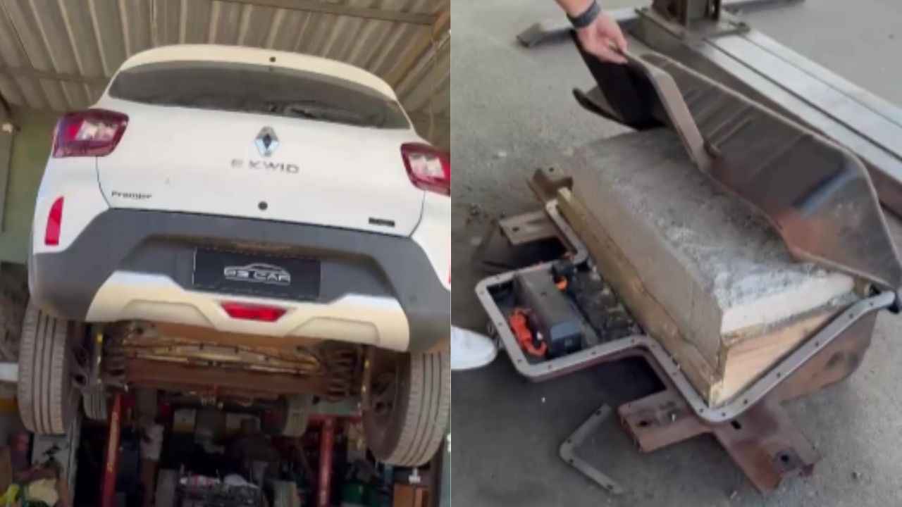 Renault Kwid Electric Bought at Auction with Concrete Block Instead of ...