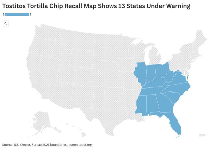 Tostitos Tortilla Chip Recall Map Shows 13 States Under Warning
