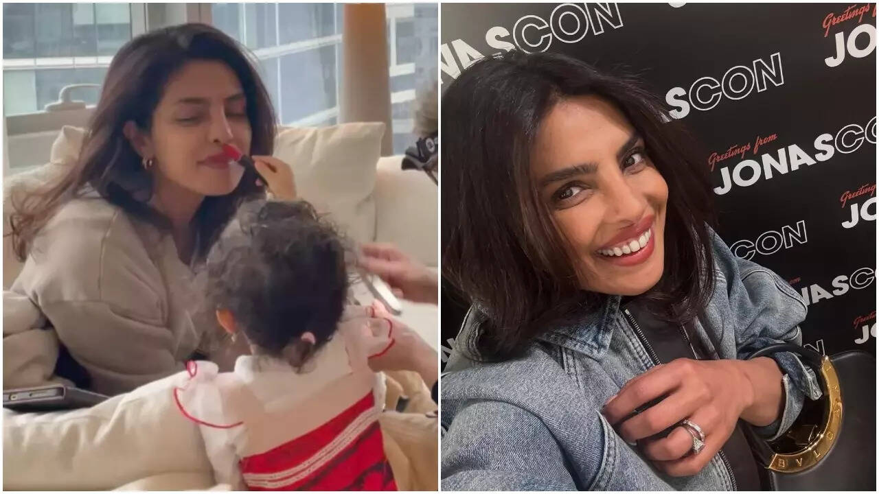 Malti Marie adorably paints mom Priyanka Chopra's nails and applies red ...