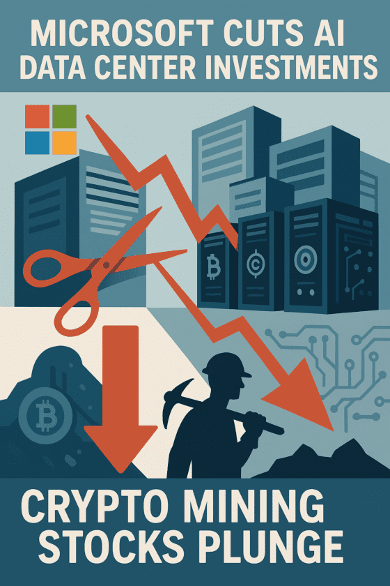 암호화폐 채굴업체에 무슨 일이 마이크로소프트 데이터센터 투자 축소에 주가 급락