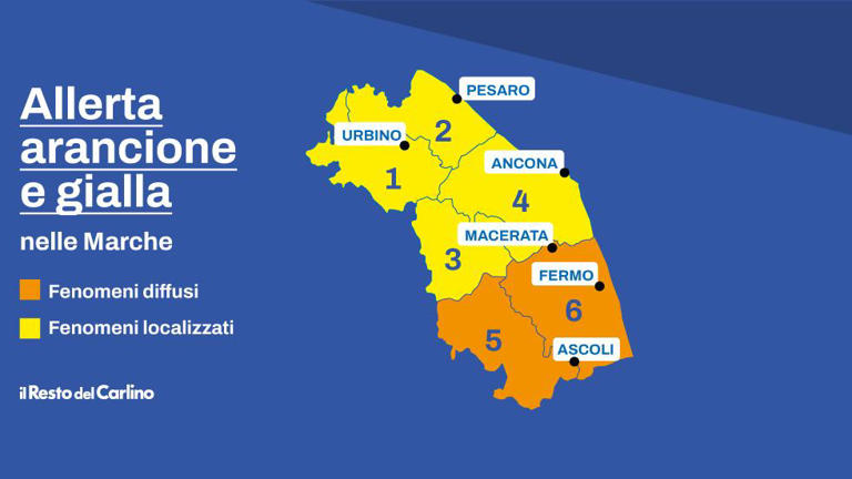 Temporali e vento forte, allerta meteo nelle Marche: le zone più colpite