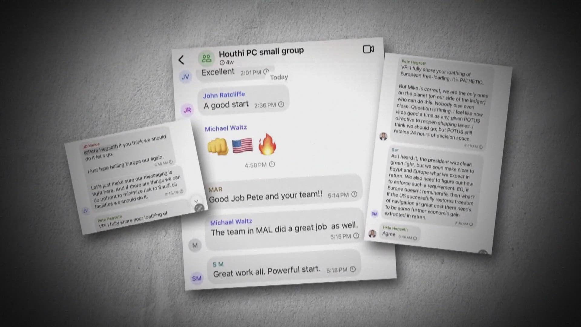 President Trump and his allies are downplaying leaked group chat